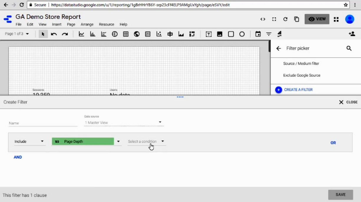Report Level Filter in Google Data Studio - Optizent