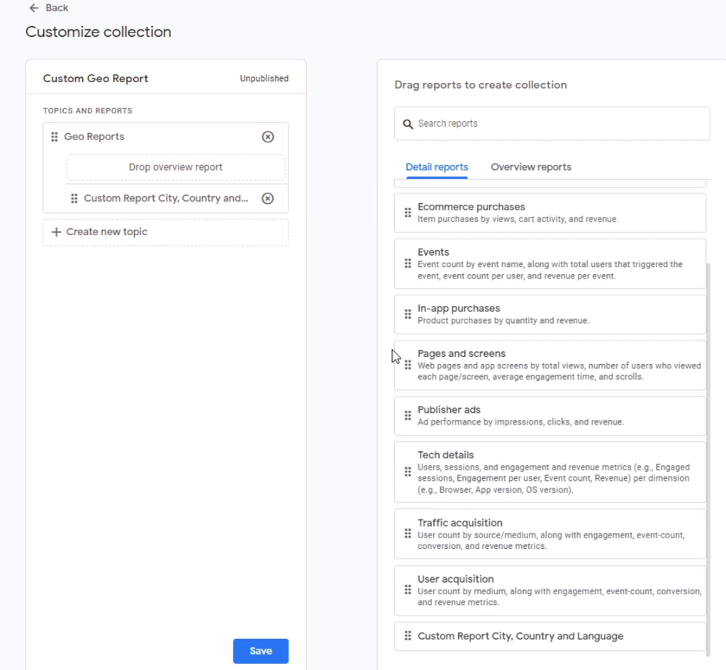 How To Create a Custom Overview Report in GA4 - Optizent