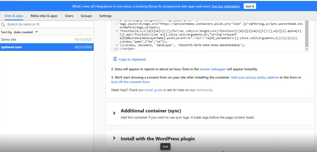 How To Install Piwik Pro On The Website - Optizent