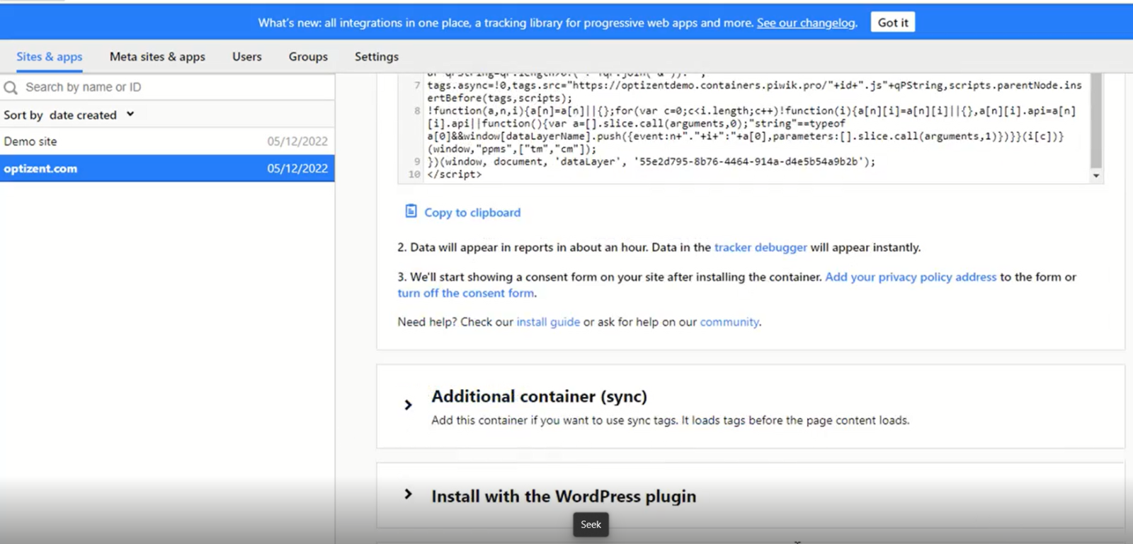 How To Install Piwik Pro On The Website - Optizent