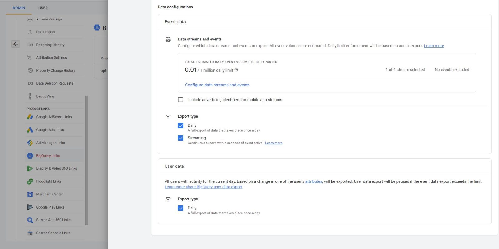 Google Analytics 4 and BigQuery User Data Export - Optizent