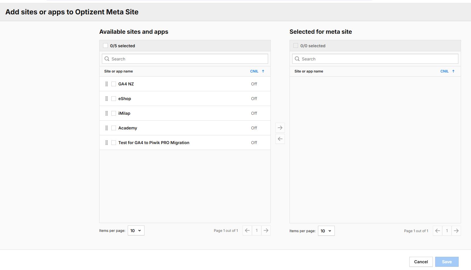 Meta Setup in Piwik PRO - Optizent